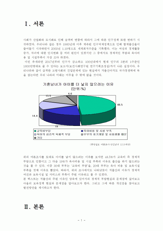 우리나라 보육서비스의 현황과 개선방안