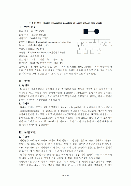 지방종 환자 (Benign lipomatous neoplasm of other sites) case study