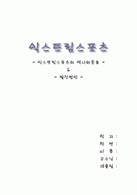익스트림스포츠의역사와종류&발전방안
