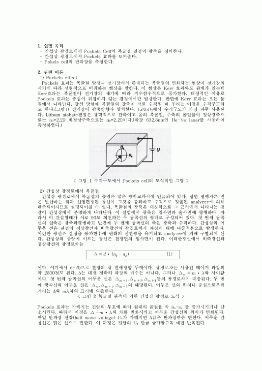 광학실험 포켈슨(Pockels)