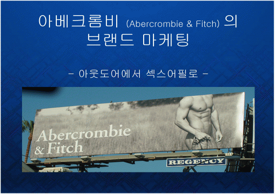 [Abercrombie & Fitch] 아베크롬비의 글로벌 프리미엄 브랜드 마케팅 케이스 발표 PPT 패션 아웃도어