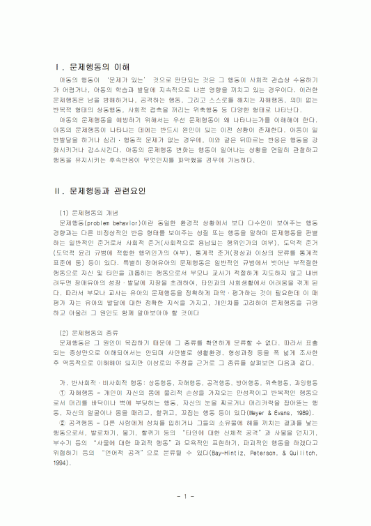 문제행동의 이해와 긍정적 행동지원