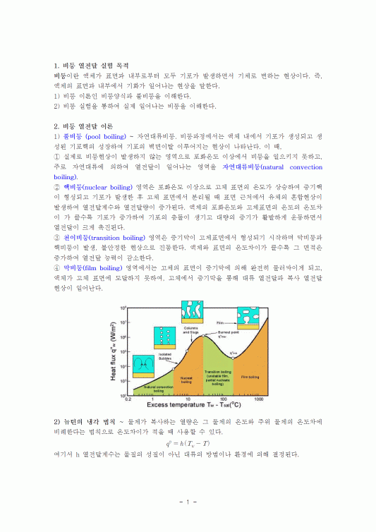 [유체실험] 비등 열전달 실험 (예비+결과레포트)