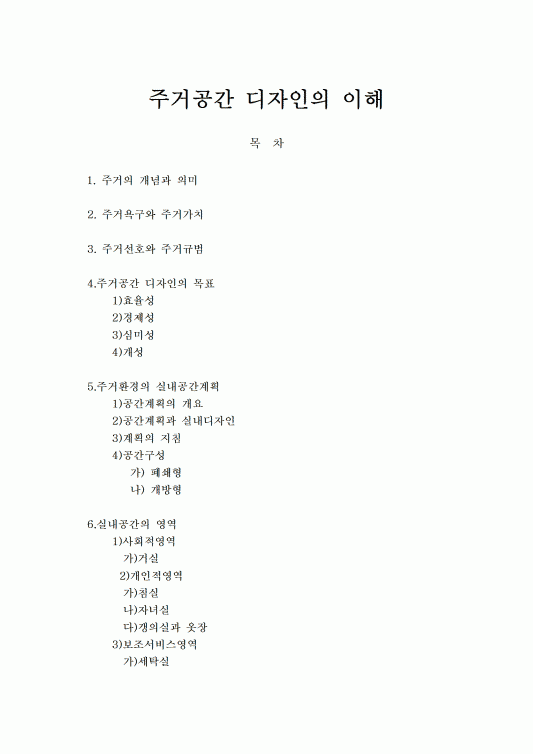 주거공간 디자인의 이해