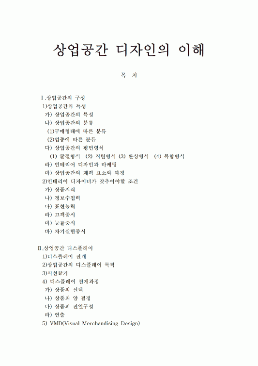 상업공간 디자인의 이해