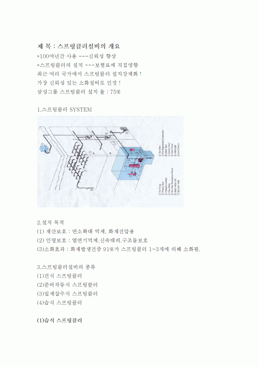 스프링클러설비의 개요