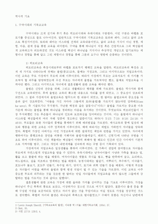 종교교육론 역사적 기초