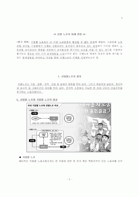 산별노조&기업별노조