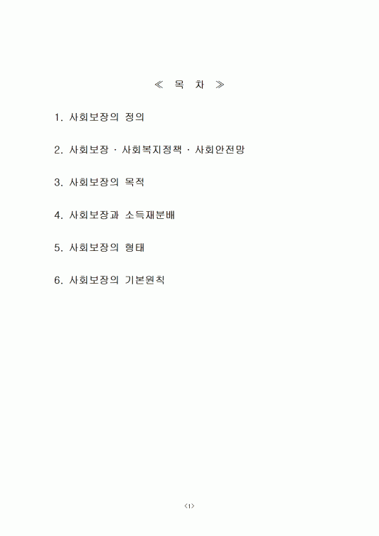 [사회과학] 사회보장의 개념