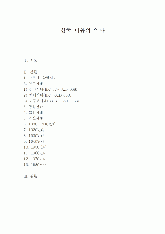 한국 미용의 역사