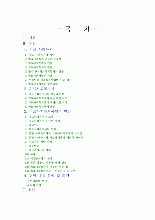 [의료사회복지론] 의료사회복지사와의 면담 후 의료사회복지사에 대해 알아보고 분석하여 보자.