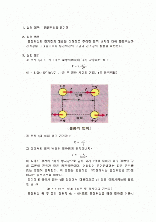 등전위선과 자기장 예비,결과