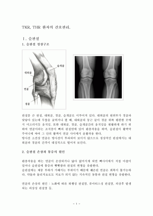 정형외과 고관절,슬관절 치환술 간호