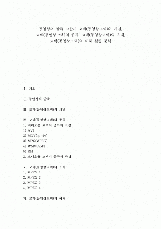 [동영상][코덱][동영상코덱][동영상 압축][코덱(동영상코덱) 유래]동영상의 압축 고찰과 코덱(동영상코덱)의 개념, 코덱(동영상코덱)의 종류, 코덱(동영상코덱)의 유래, 코덱(동영상코덱)의 이해 심층 분석