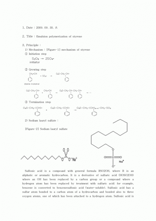 Emulsion polymerization of styrene