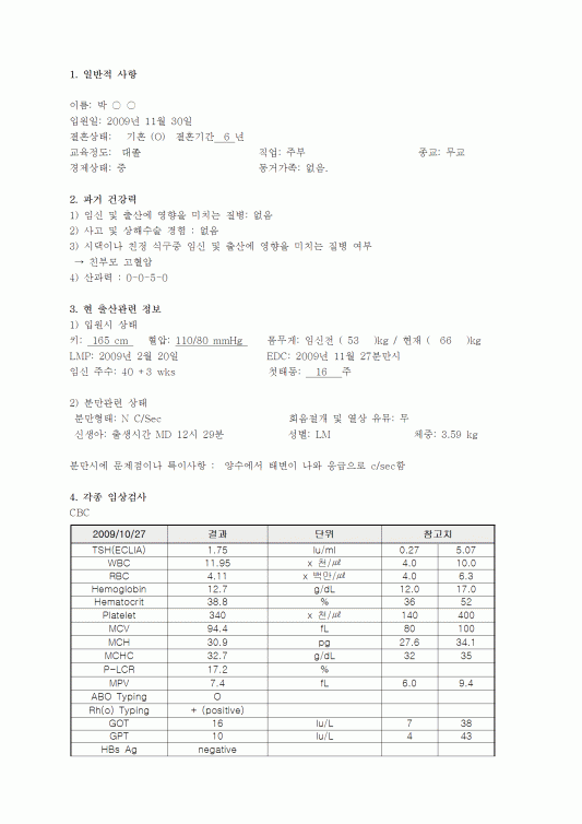 제왕절개 케이스 스터디