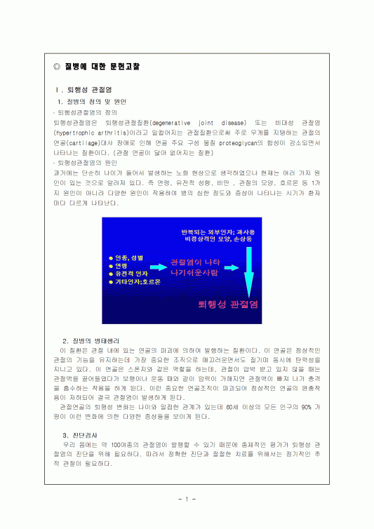 지역사회 간호진단(퇴행성관절염에 대하여)