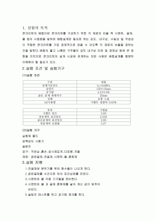 콘크리트 배합 설계