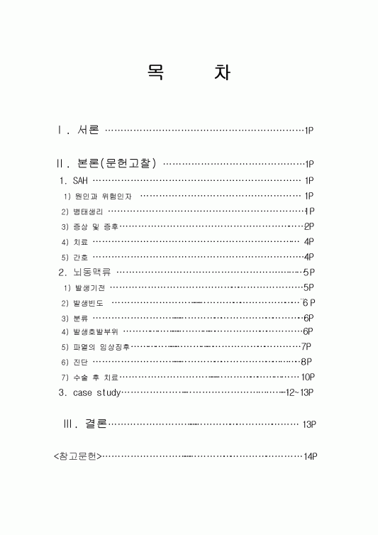 SAH 지주막하 출혈 case study