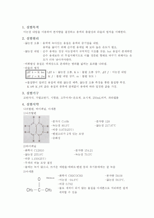 어는점 내림 결과레포트