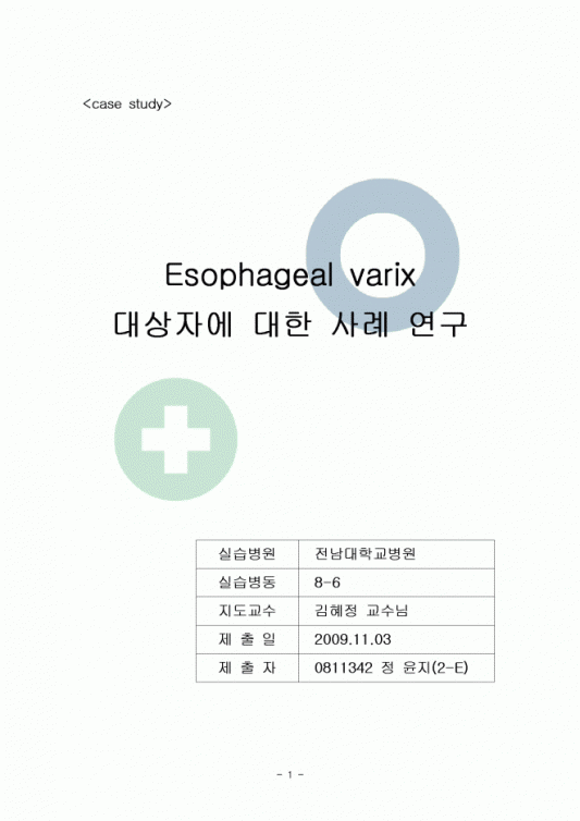 식도 정맥류 case(Esophageal varix )