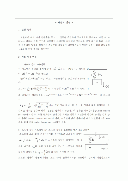 - 자유도 실험(예비) -