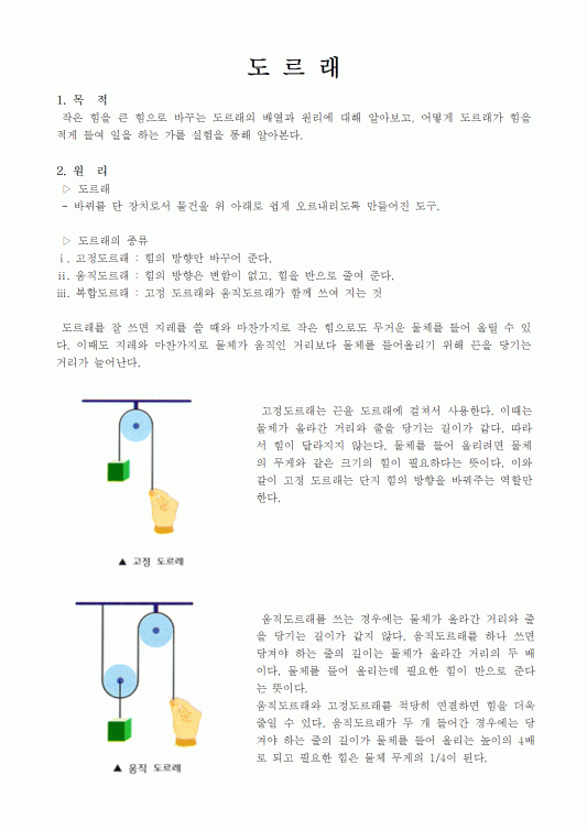 물리학실험 ; 도르래실험