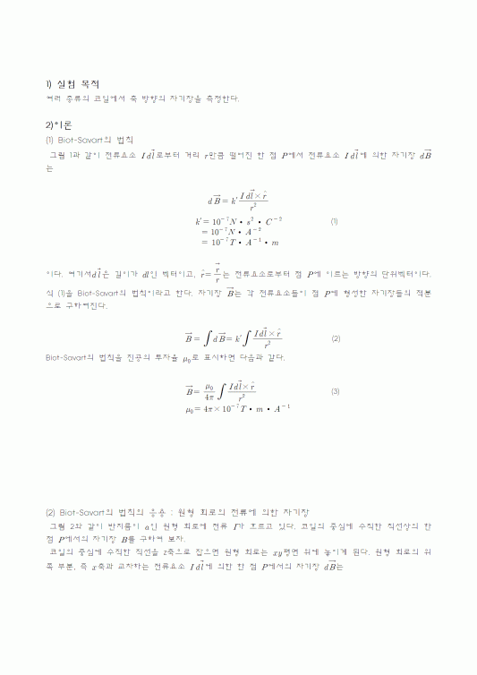 단일코일을이용한 자기장측정 예비/결과