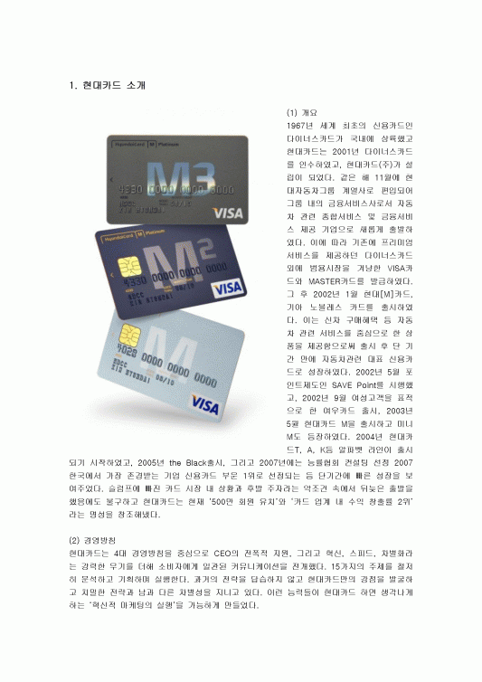 현대카드의 마케팅 전략과 방안