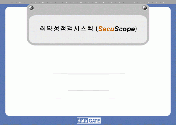 취약성점검시스템 SecuScope