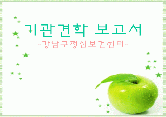 강남구정신보건센터 기관견학 보고서