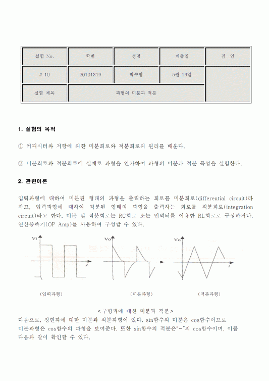 #10 파형의 미분과 적분