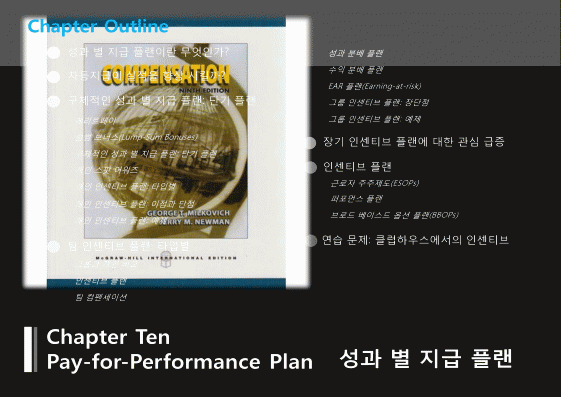 성과 별 지급 플랜 (Chapter Ten Pay-for-Performance Plan)