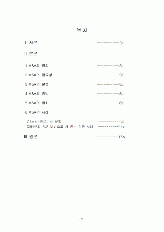 국제경영전략 M&A