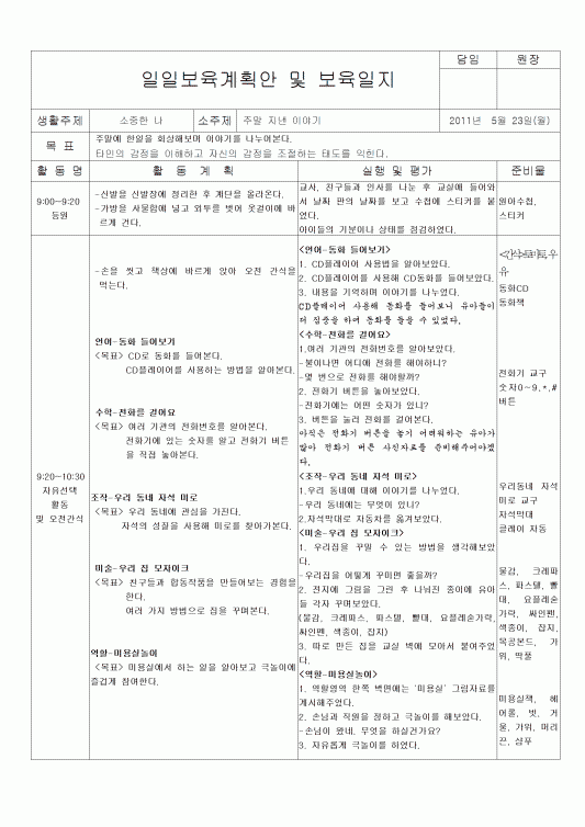 5월 4주 (나를 지켜요) (5월 23일 ~ 5월 28일)