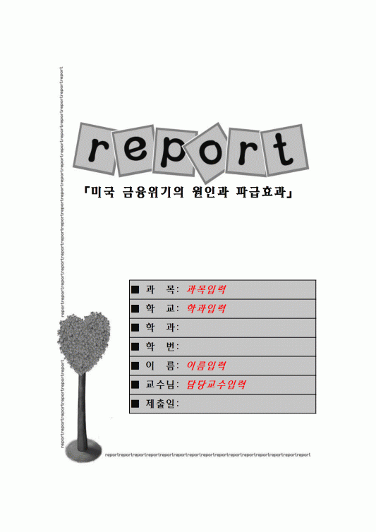 국제 금융위기 - 미국 금융위기의 원인과 파급효과