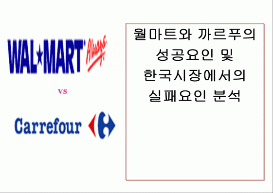 월마트와 까르푸의 성공요인 및 한국 시장에서의 실패요인 분석