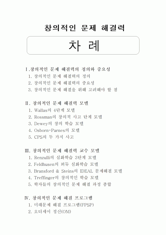 창의적인 문제 해결력