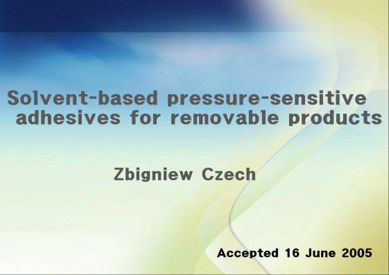 Solvent-based pressure-sensitive adhesives for removable products