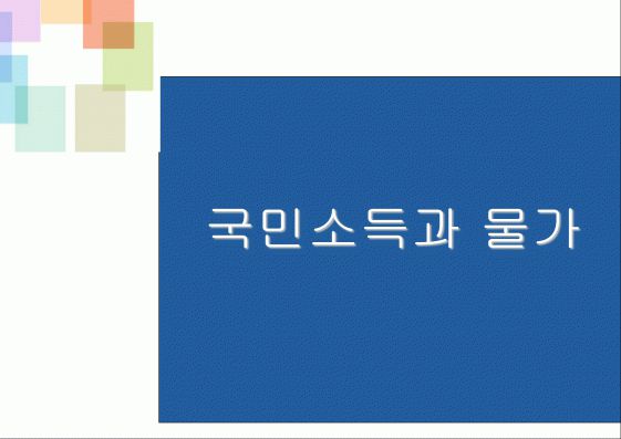 [사회과학] 국민소득과 물가