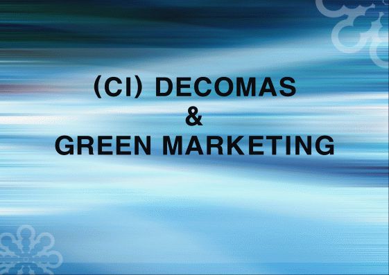 (CI) DECOMAS & GREEN MARKETING