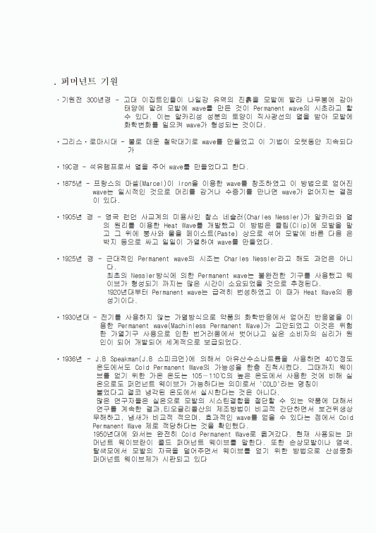 퍼머넌트(permanent)의 원리와 종류 시술조건 및 방법