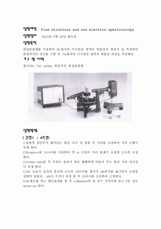 회절각결과보고서 (실험보고서)