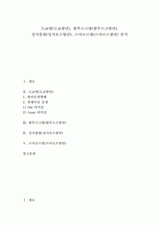 [도쿄항][도쿄항만][함부르크항][함부르크항만][싱가폴항][싱가포르항만][르아브르항][르아브르항만]도쿄항(도쿄항만), 함부르크항(함부르크항만), 싱가폴항(싱가포르항만), 르아브르항(르아브르항만) 분석