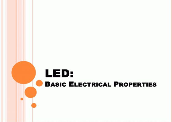 LED Electrical properties