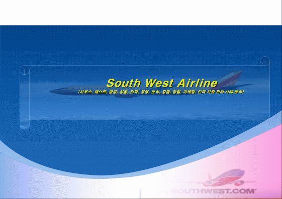 South West Airline(사우스, 웨스트, 항공, 성공, 전략, 경영, 분석, 강점, 장점, 마케팅, 인적 자원 관리 사례 분석)