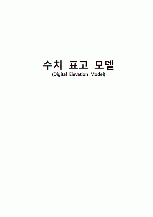 [보고서]수치표고모델(DEM)