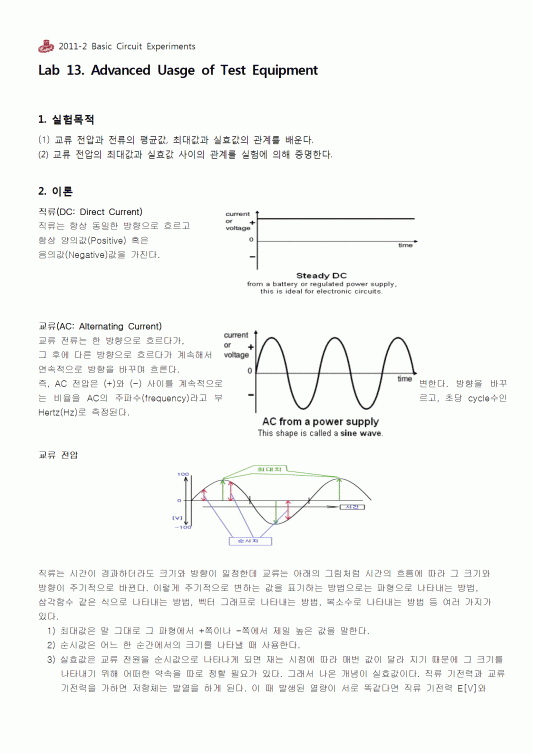 Lab 13. 계측기 (Advanced Uasge of Test Equipment)