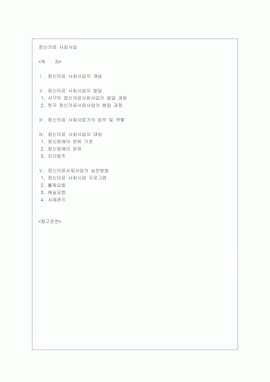 [사회과학] 정신의료 사회사업