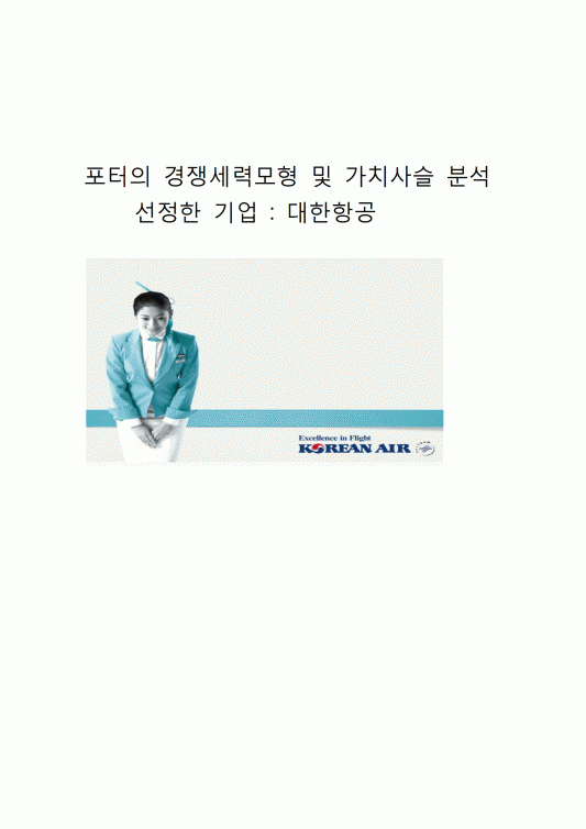 대한항공 ( 마이클 포터의 경쟁세력 분석)